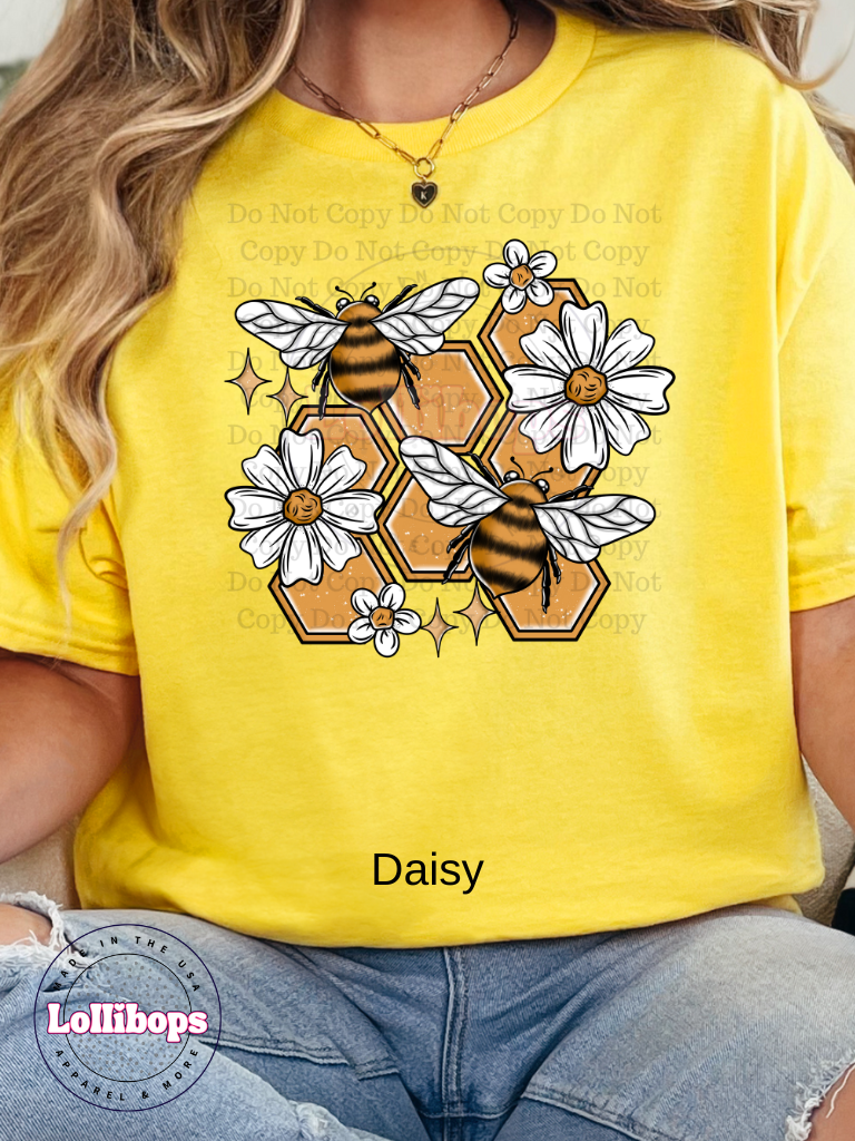 Bee Daisy Honeycomb Tee – The Makers Map - DIY with Amber