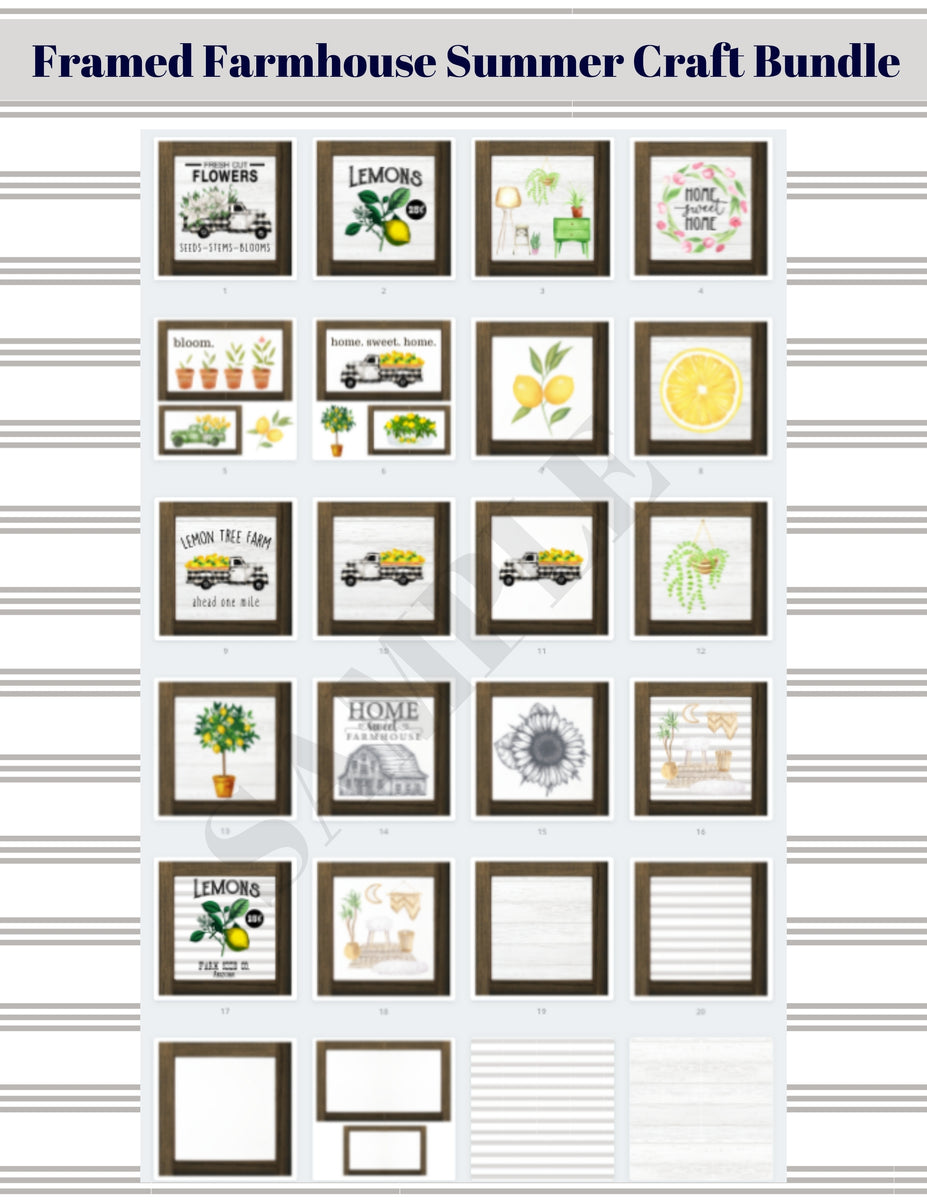 Framed Farmhouse Summer Craft Bundle SQUARE – The Makers Map - DIY with ...