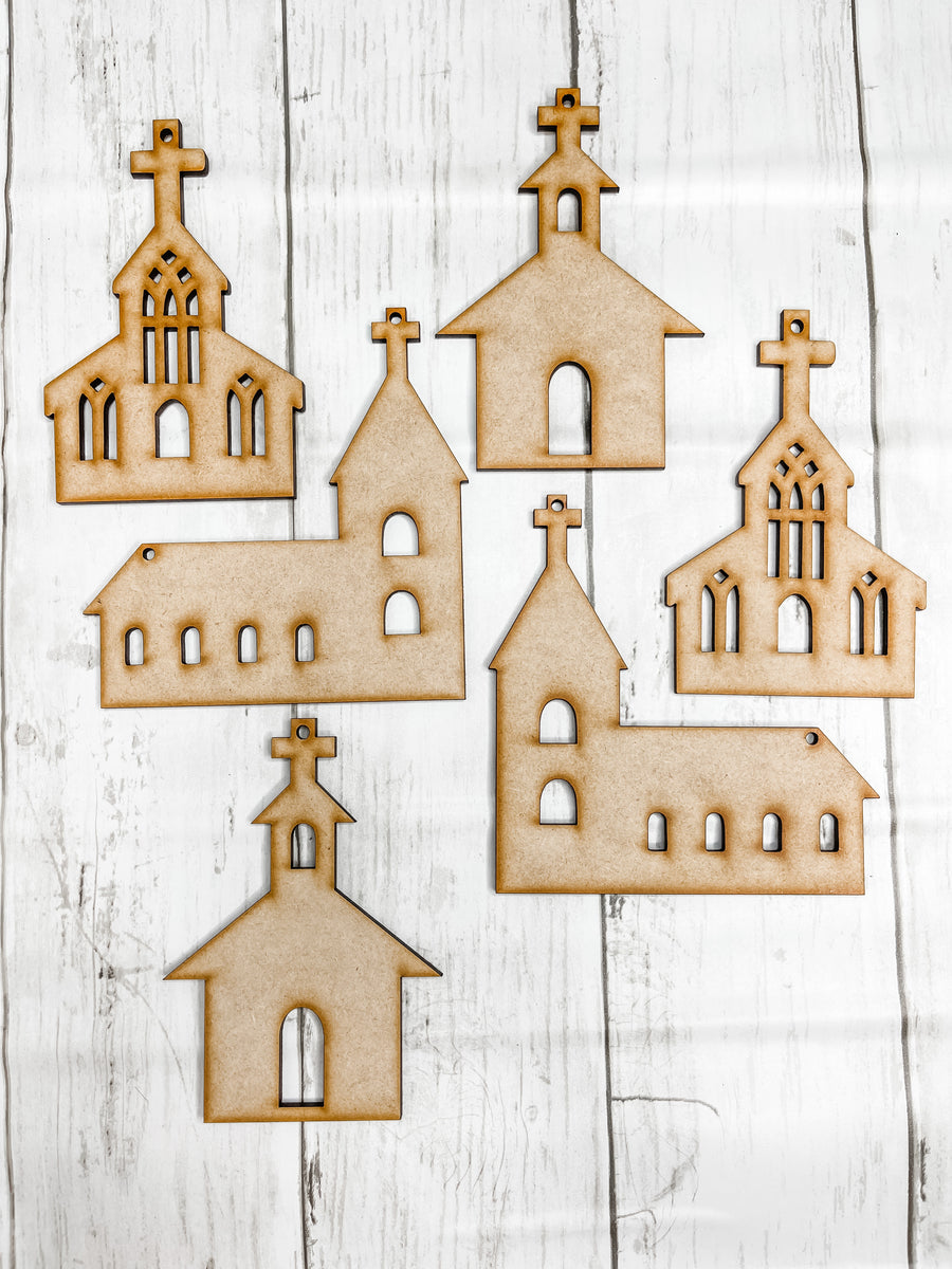 6 Church Shape Ornaments DIY Kit – The Makers Map - DIY with Amber