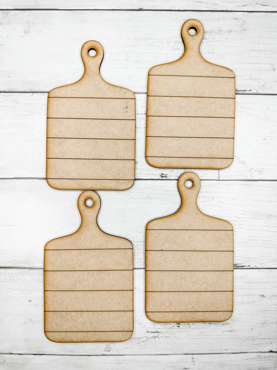 Blank Mini Cutting board Shape WITH lines Cut outs DIY Kit – The Makers ...